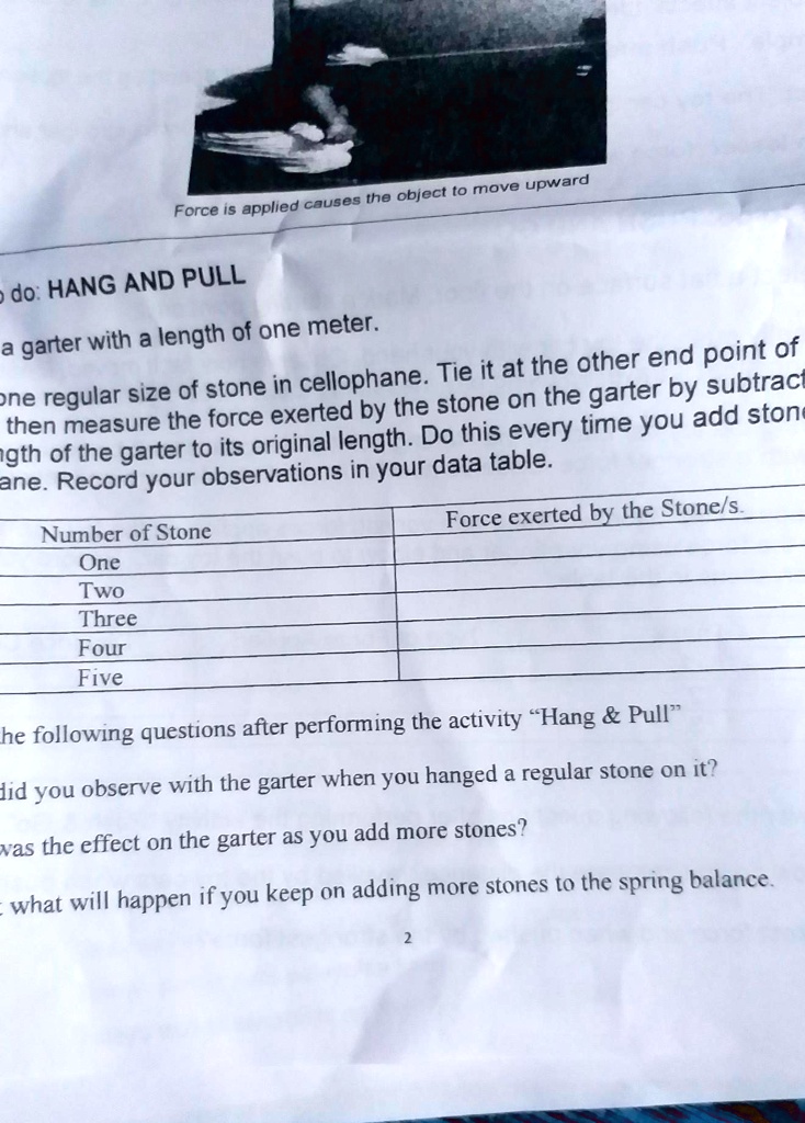 SOLVED: Number of stones force exerted by the stones. One, two, three ...