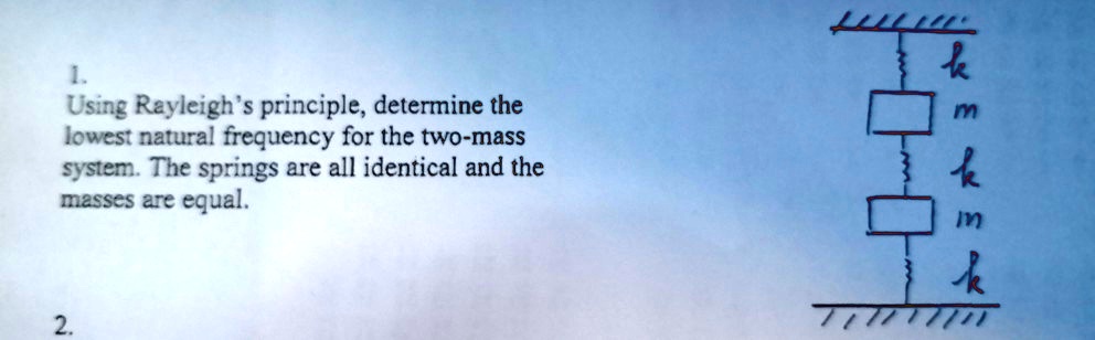 SOLVED: 1. Using Rayleigh's principle,determine the lowest natural ...