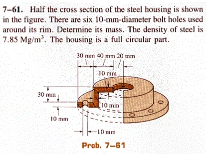 7-61. Half the cross section of the steel housing is shown in the ...