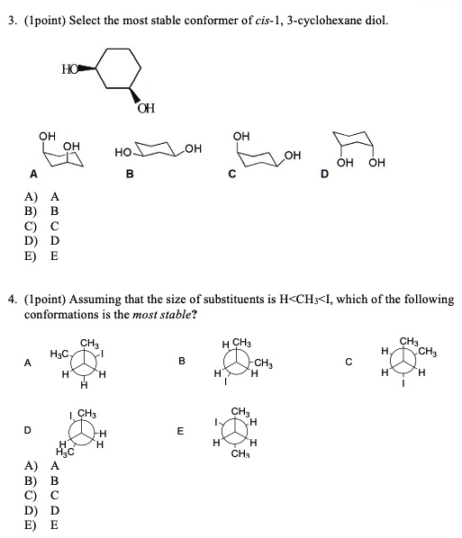 ipoint select the most stable conformer 0f cis 1 3 cyclohexane diol oh oh ho oh oh oh oh 0 ...