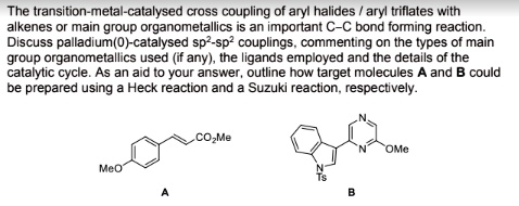 the transition metal catalysed cross coupling of aryi halides aryl ...