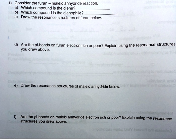 SOLVED: Consider the furan maleic anhydride reaction. Which compound is ...