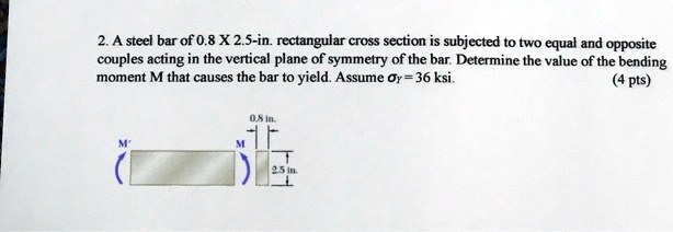 2.A steel bar of 0.8 X 2.5-in. rectangular cross section is subjected ...