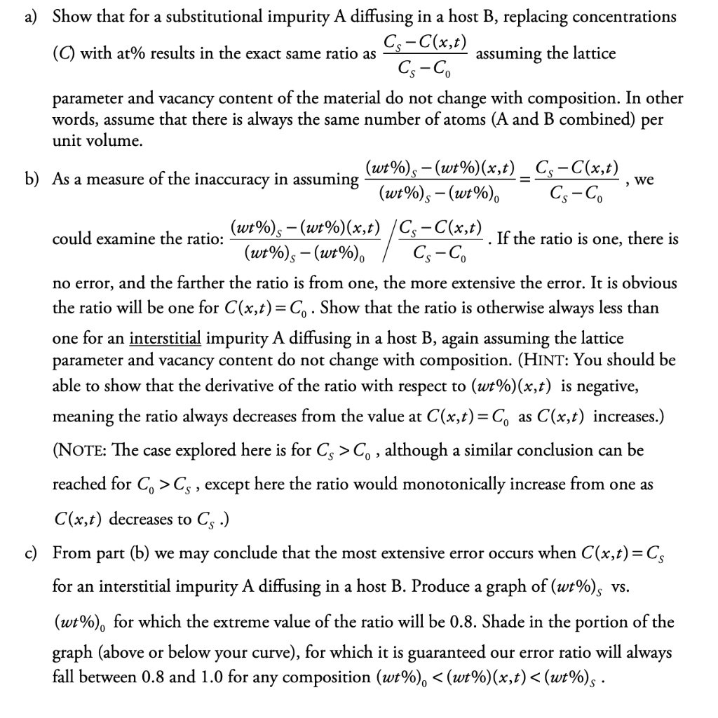 a show that for a substitutional impurity a diffusing in a host b ...