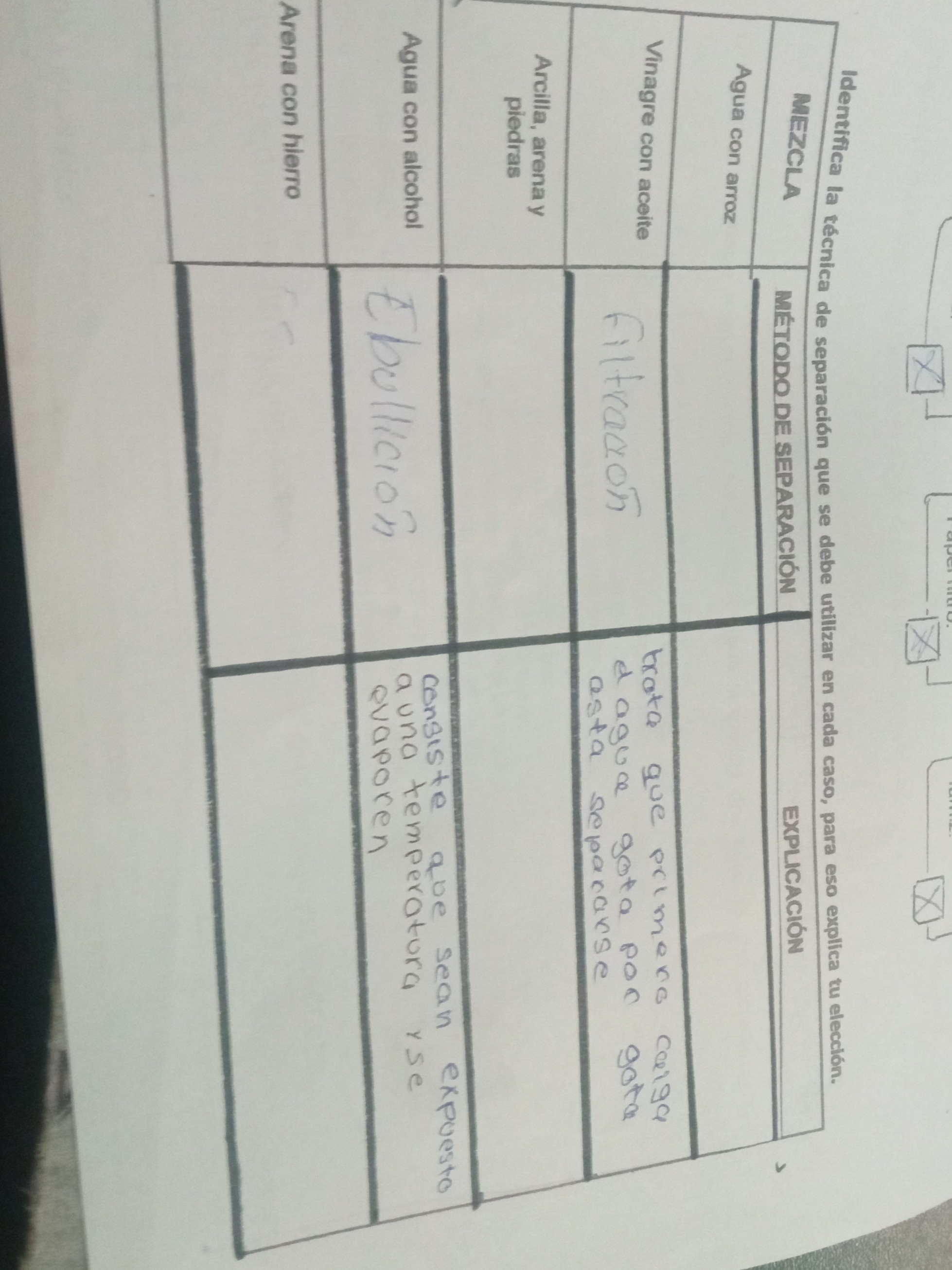 Identifica la técnica de separación que se debe utilizar en cada caso ...