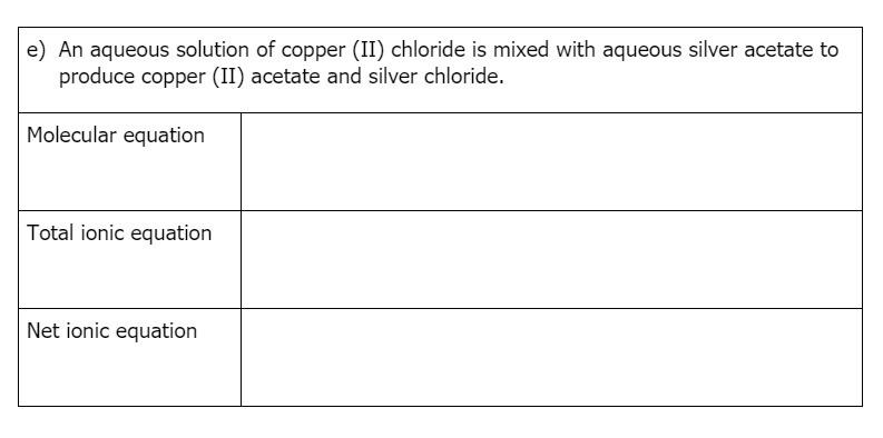 an aqueous solution of copper ii chloride is mixed with aqueous silver ...