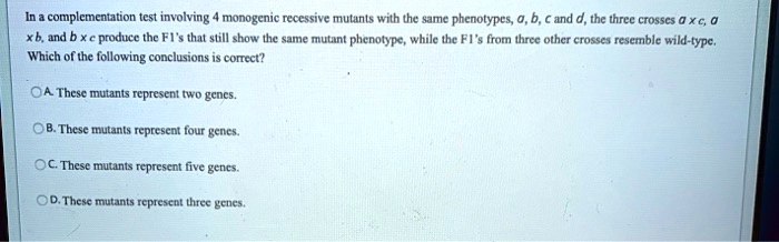 SOLVED:complementation test involving monogenic recessive muLun(s Wilh ...