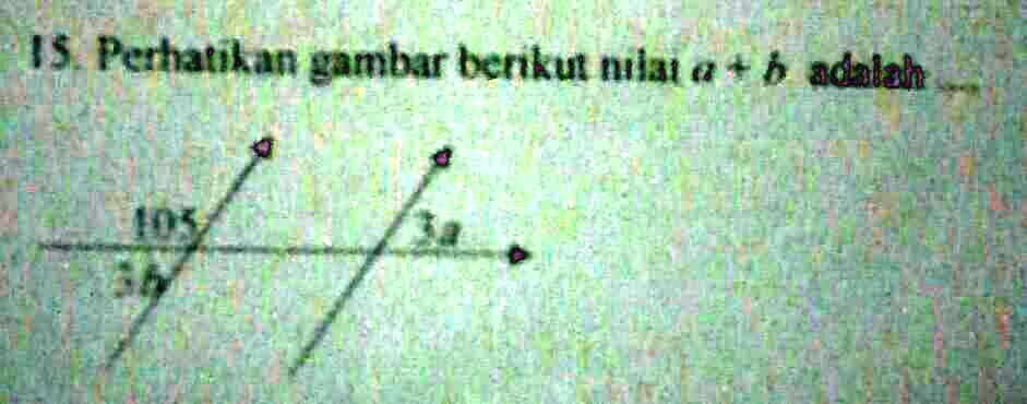 SOLVED: perhatikan gambar berikut nilai a+b adalah IS Perhatikan gambar ... SOLVED: perhatikan gambar berikut nilai a+b adalah IS Perhatikan gambar ...