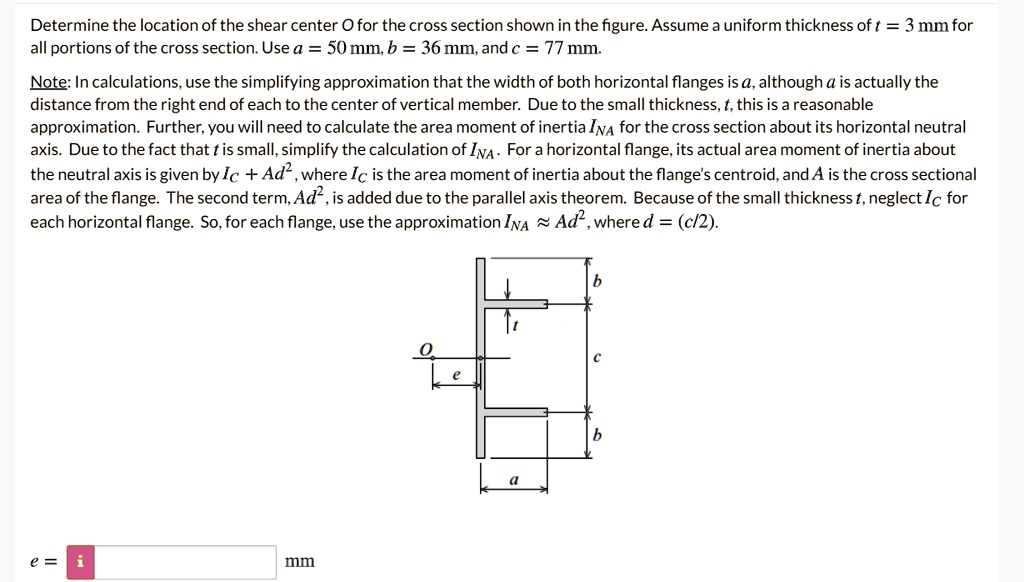 Determine the location of the shear center O for the cross section ...