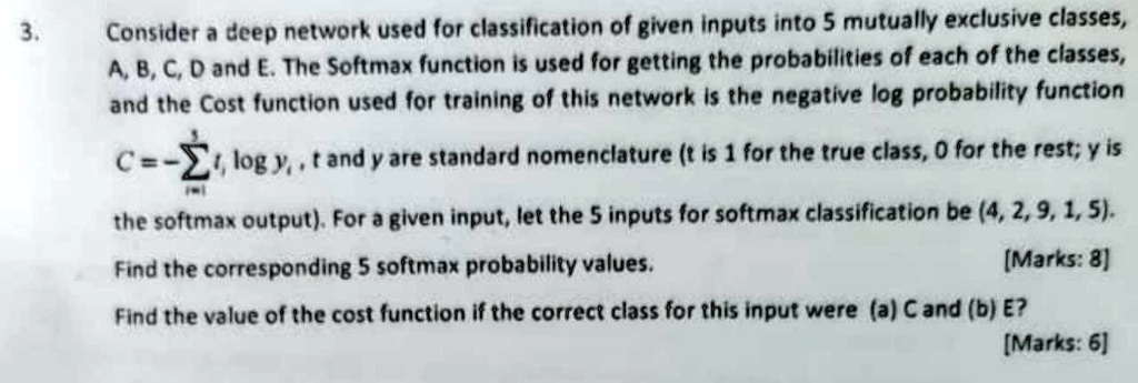 SOLVED: Consider a deep network used for classification of given inputs into 5 mutually ...