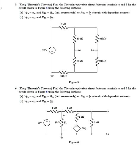 5. (Kang, Thevenin's Theorem) Find the Thevenin equivalent circuit ...