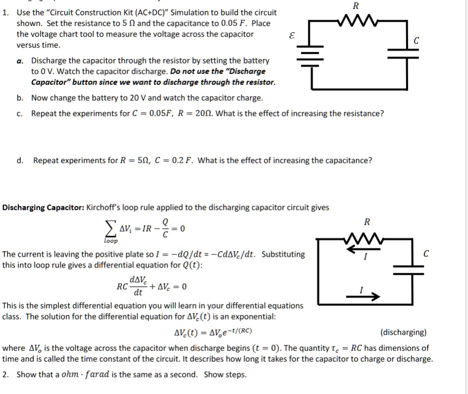 SOLVED: Texts: R Use the "Circuit Construction Kit (AC+DC Simulation ...