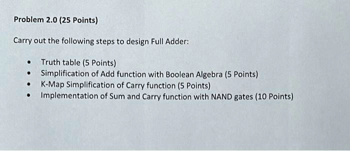 SOLVED: Problem 2.0 (25 Points) Carry out the following steps to design ... SOLVED: Problem 2.0 (25 Points) Carry out the following steps to design ...