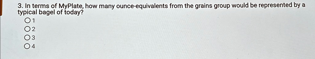 in terms of myplate how many ounce equivalents from the grains group ...