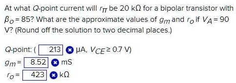 SOLVED: Question 4 At what Q-point current will Tm be 20 kO for a ...