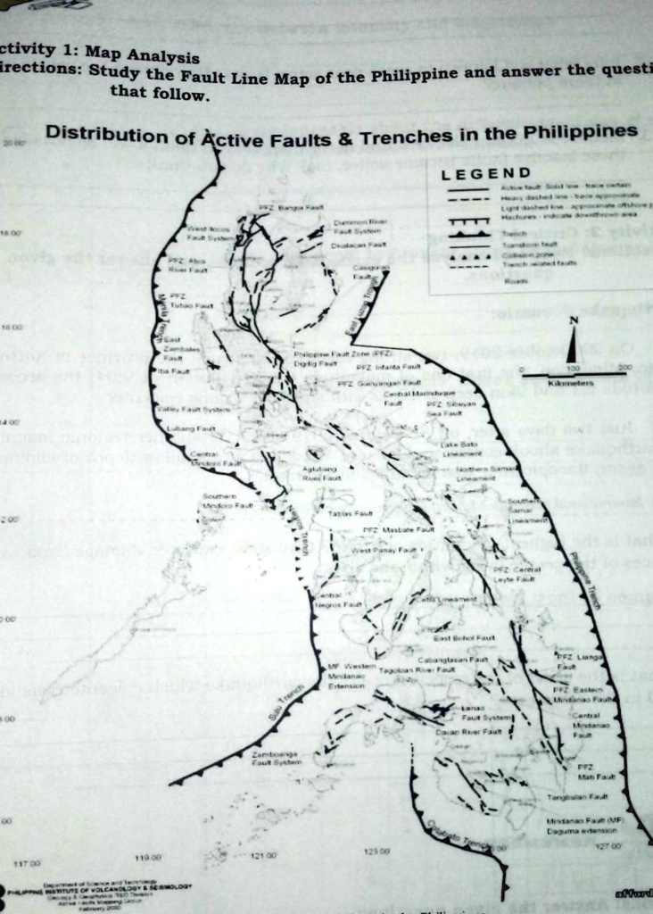 Activity 1: Map Analysis Directions: Study the Fault Line Map of the ...