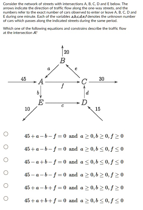 SOLVED: Consider the network of streets with intersections D and below ...