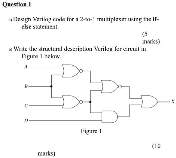 Solved Texts Question 1 A Design Verilog Code For A 2 To 1 Multiplexer Using The If Else