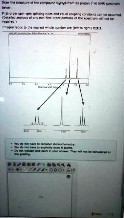 SOLVED: Draw the structure of the compound C3H8S from its proton (1H ...