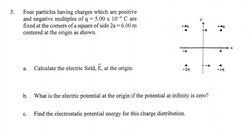 SOLVED: Four particles having charges which are positive and negative ...