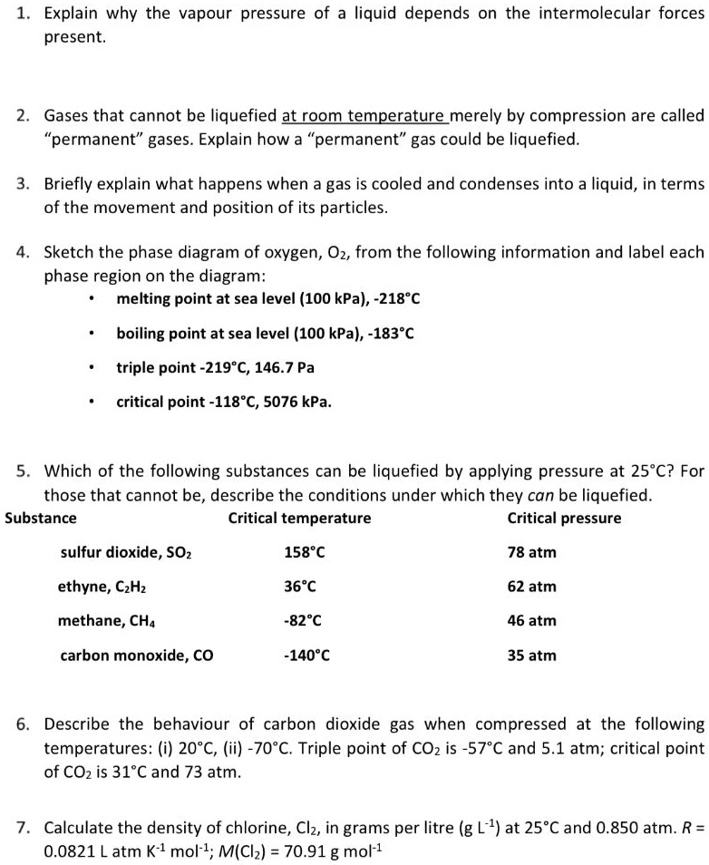 explain why the vapour pressure of liquid depends on the intermolecular ...