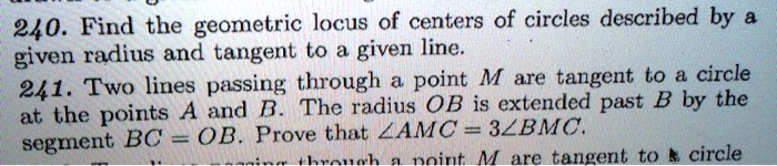 240 find the geometric locus of centers of circles described by given ...