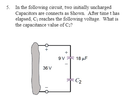 SOLVED: 5 In the following circuit, two initially uncharged Capacitors ...