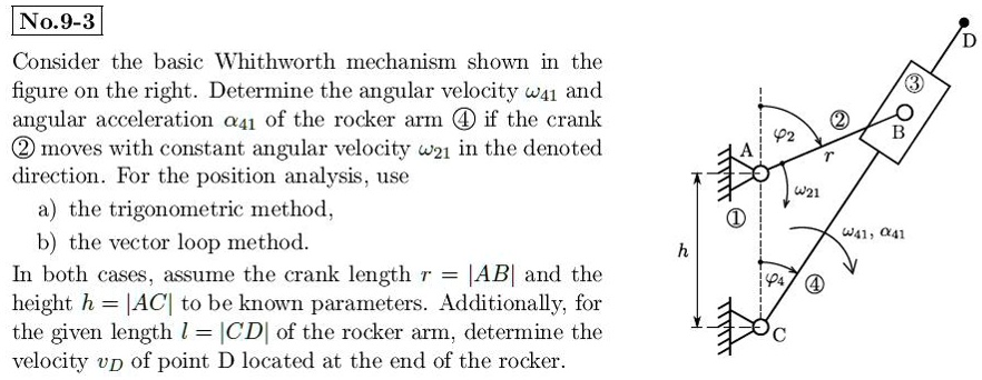 no9 3 consider the basic whithworth mechanism shown in the figure on ...