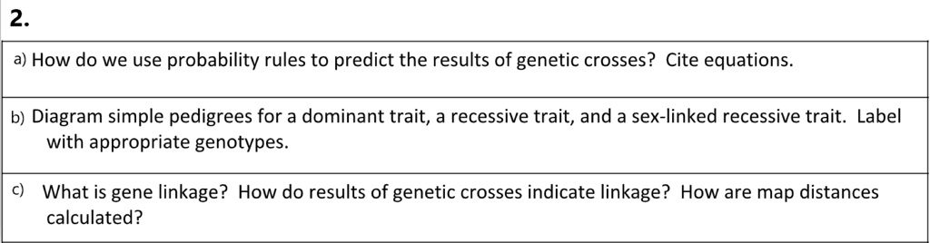 2 a how do we use probability rules to predict the results of genetic ...