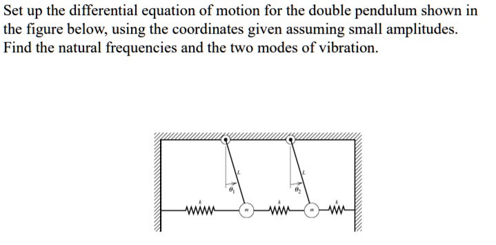 Set up the differential equation of motion for the double pendulum ...