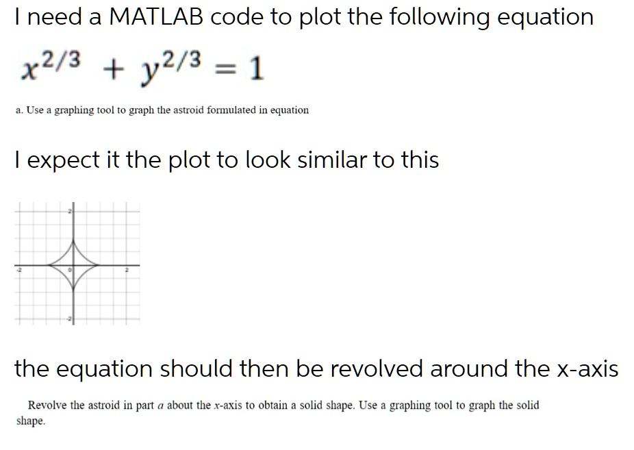 SOLVED: I need a MATLAB code to plot the following eguation 2/3 =1 a. Use a graphing tool to ...