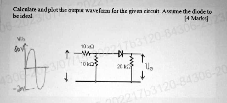 Solved Calculate And Plot The Output Waveform For The Given Circuit 1139