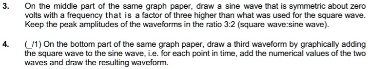 SOLVED: On the middle part of the same graph paper, draw a sine wave ...