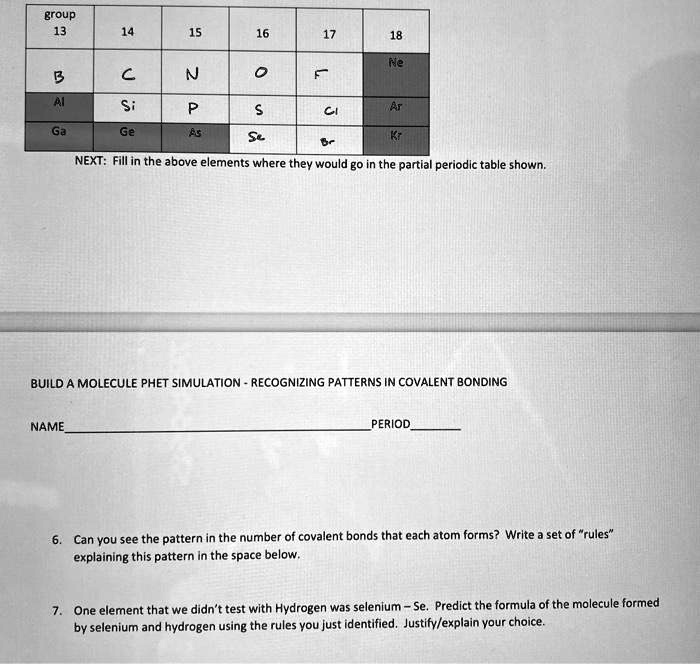 SOLVED: Text: group NEXT: Fill in the above elements where they would go in the partial periodic ...