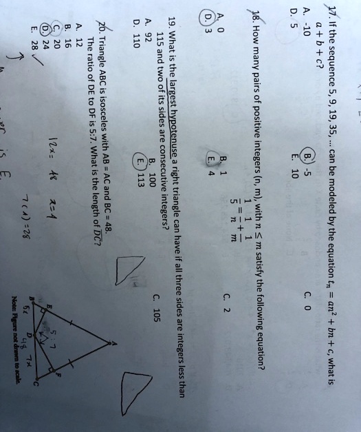 SOLVED: 17. -10 If the sequence How many pairs of positive integers 2 ...