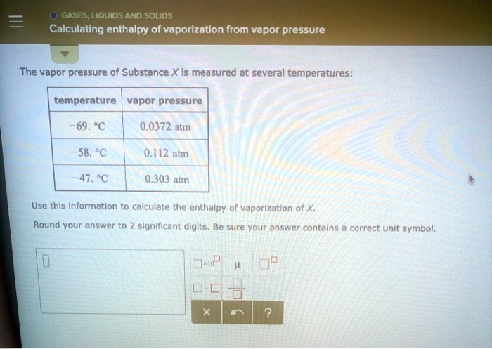 GASES, LIQUIDS, AND SOLIDS Calculating Enthalpy of Vaporization from ...