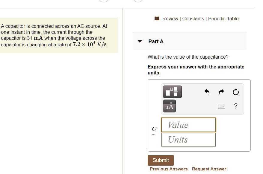 review constants periodic table a capacitor is connected across an ac source at one instant in ...