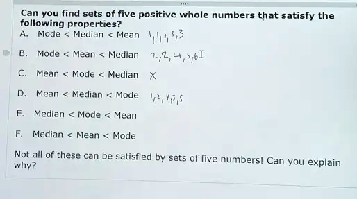 VIDEO solution: Can you find sets of five positive whole numbers that ...