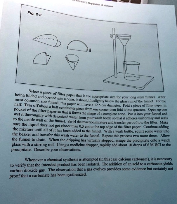 SOLVED:Fig. 2-2 Select _ being piece of filter " folded and opened into ...