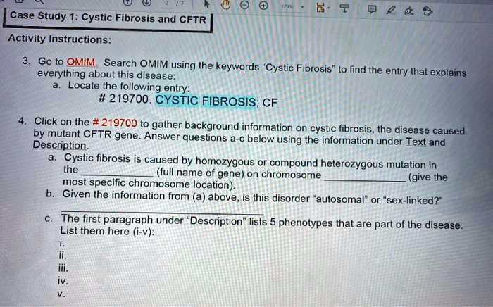 SOLVED: Case Study 1: Cystic Fibrosis and CFTR Activity Instructions ...
