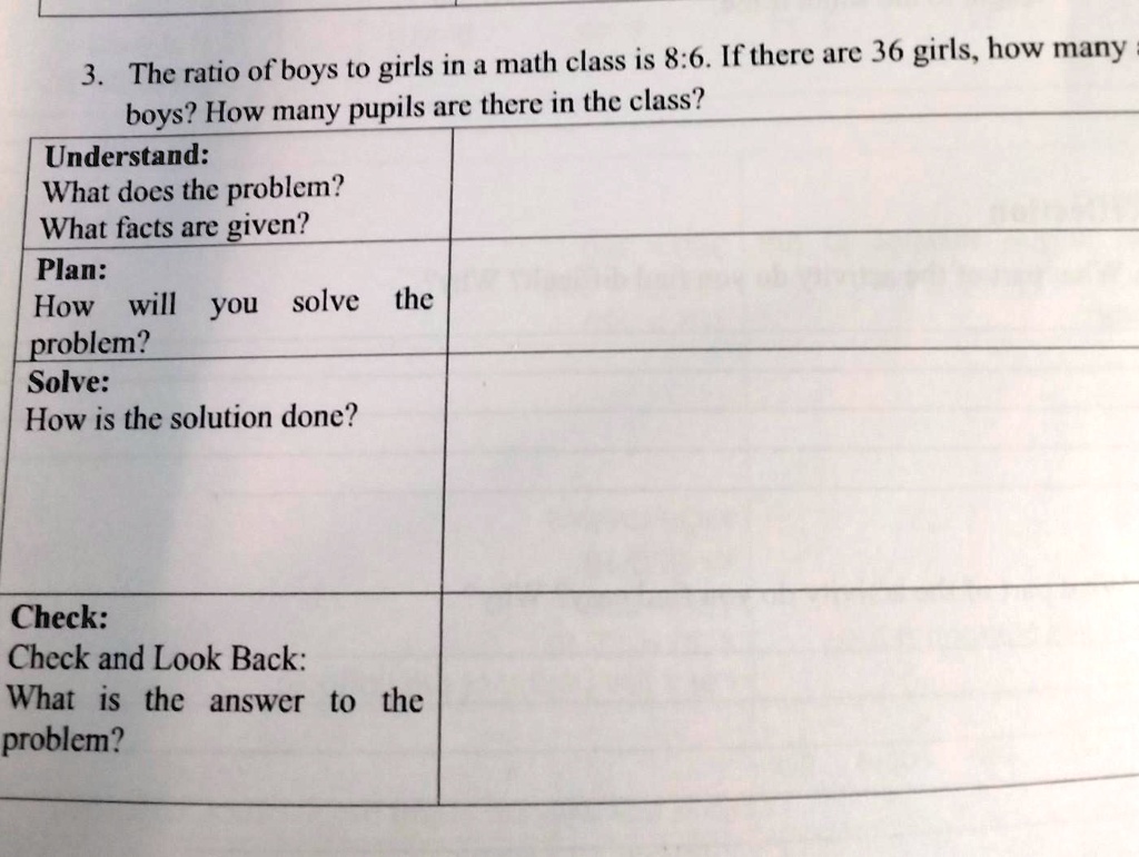 SOLVED: '3. The ratio of boys to girls in a math class is 8:6. If there ...