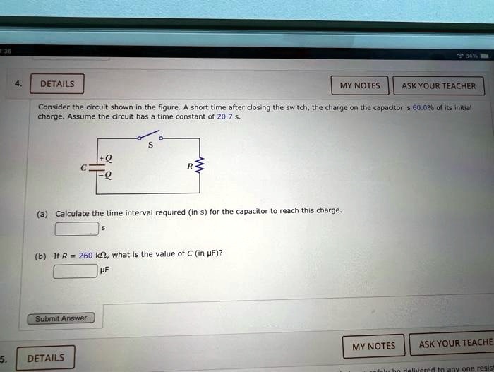SOLVED: Consider the circuit shown in the figure. A short time after closing the switch, the ...