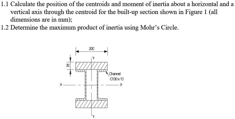 SOLVED: Calculate the position of the centroids and moment of inertia ...