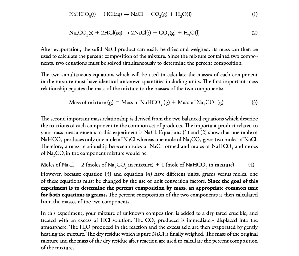 SOLVED:NaHCO; HCl(aq) 3 NaCl + CO,C H,O() NazCO 2HClaq) 2NaCl(s) COz(g ...