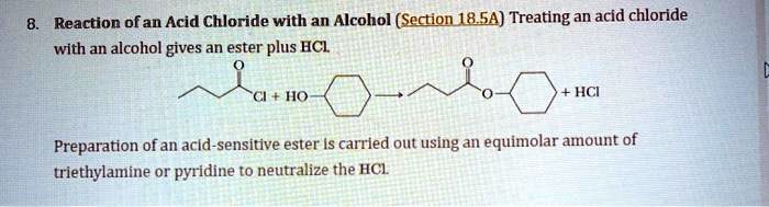 SOLVED: Reaction of an Acid Chloride with an Alcohol (Section 18.54 ...