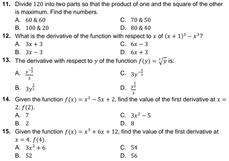 11. Divide 120 into two parts so that the product of one and the square ...