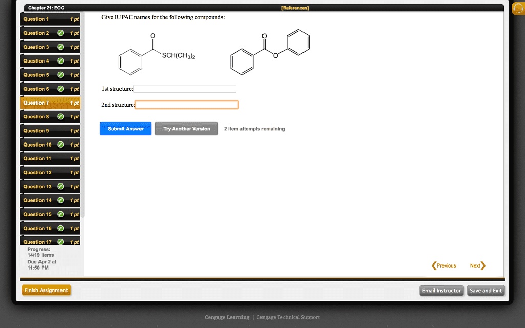 'Please help with naming structure 1 and 2 Give IUPAC names for the ...