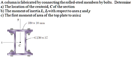 A column is fabricated by connecting the rolled-steel members by bolts ...