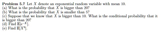 Solved Problem 57 Let X Denote An Exponential Random Variable With 1122