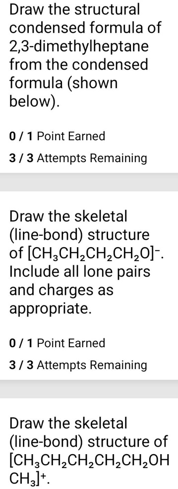 SOLVED: Draw the structural condensed formula of 2,3-dimethylheptane ...